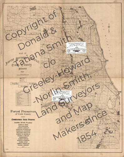 Chicagoland Antique 1921 Cook County Road Map | Surveyor