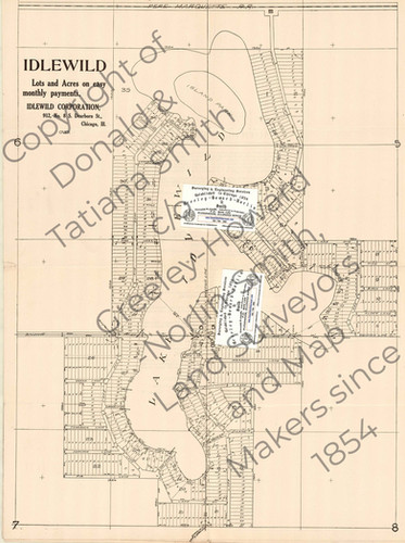 Northeast part of Michigan-Antique 1911 Advert Map: Idlewild Lake's ...