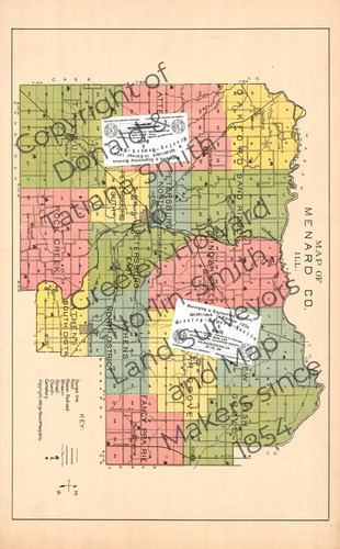 Antique 1910 Map of Menard County, Illinois, by Rand McNally & Co ...