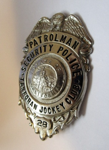 Security Police TANFORAN RACE TRACK Horse JOCKEY CLUB California ...