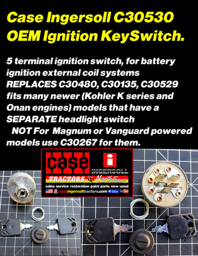 C30530 Case Ingersoll OEM Ignition Key Switch | Case Ingersoll Tract