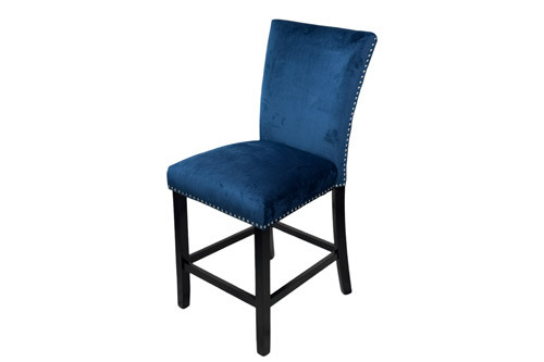 Francesca Blue Velvet Counter Chair | Matco Mattress & Furniture