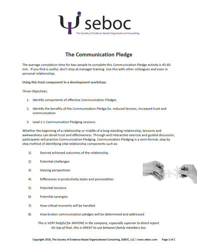 Communication Pledge (Psychological Contract) | SEBOC