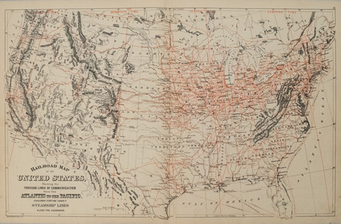 1887 Mitchell Railroad Map of the United States | boutique-collection