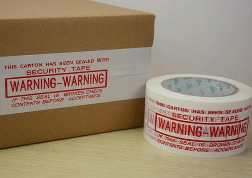 Security Seal Tape 60mmx100m/roll White/Orange | Packaging Hub