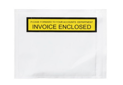 Plastic Labelope Invoice Enclosed White, 115mm x 150m | Packaging Hub