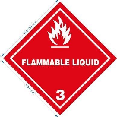 Flammable Liquid 3 Label 100mmx100mmx100 labels/pack White/Black ...