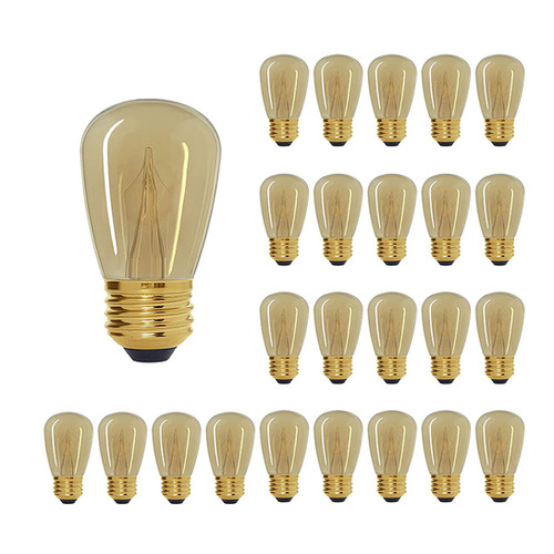 S14 Medium Base Amber LED Decorative Bulb 2200K | luxsent.com