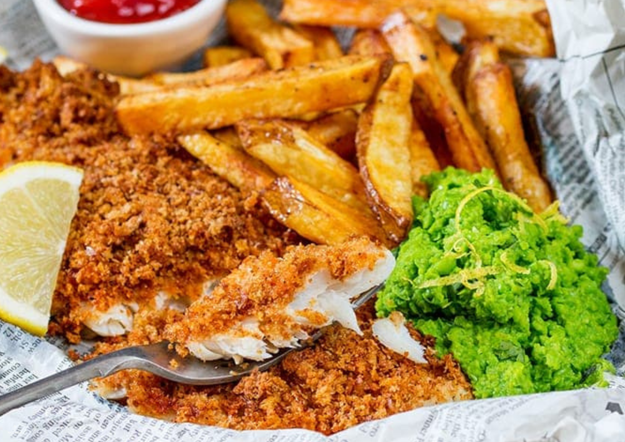 Fish Goujons, Root Veg Fries & Mushy Peas (Air Fryer Recipe) | Nourish ...