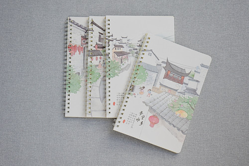 Set of 4 Chinese spiral notebooks DREAM VILLAGE A5 | Chiński Kącik