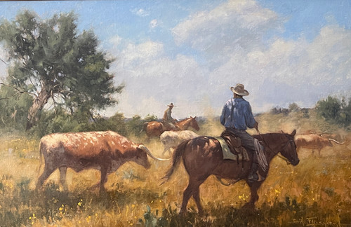 Oil Painting | Original Artwork | 30x48 | Western | Horns and Dust ...
