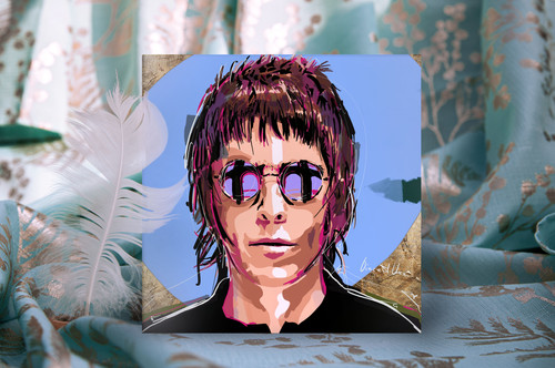Liam Gallagher Oasis Greetings Card by Vincent Vee | Vincent Vee Art