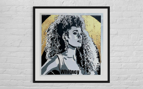 Whitney Houston Pop Art Acrylic Painting on Aluminium with Gold ...