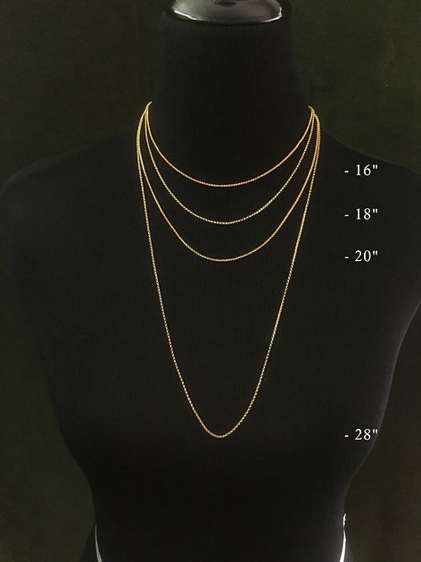 Chain sizes chart | Vis à Vis Jewelry.com
