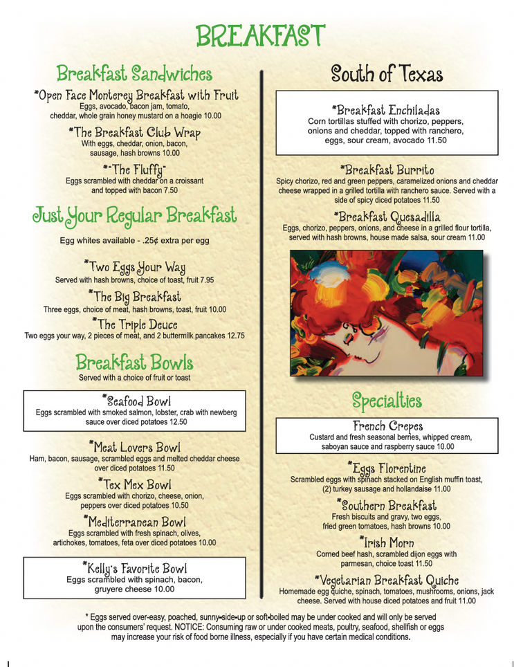 Menu | The Breakfast Club of Commerce