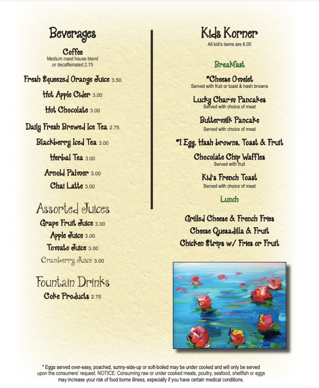 Menu | The Breakfast Club of Commerce