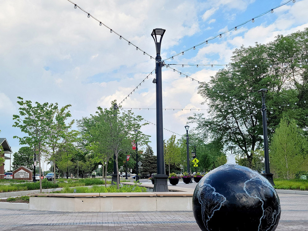 Catenary Lighting Coordinated with Street Lighting