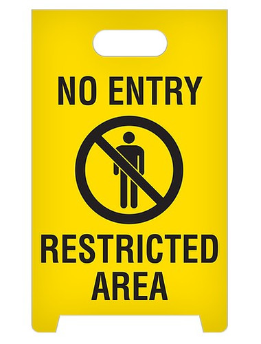 A-Frame Standing Floor Sign - No Entry Restricted Area | 5ssigns