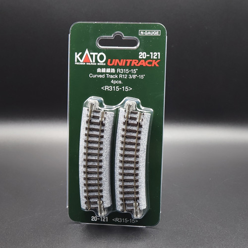 Kato Unitrack 20-121 - Unitrack Curved Track R315-15 degree (R12 3/8-15 degree) | J Scale