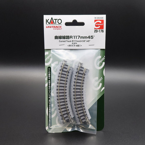 Kato Unitrack 20-176 - Curved Track (Compact/R117-45) (4 Pieces) | J Scale