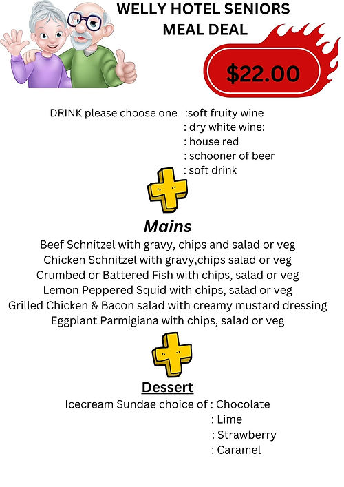 Seniors Menu | wellyhotel