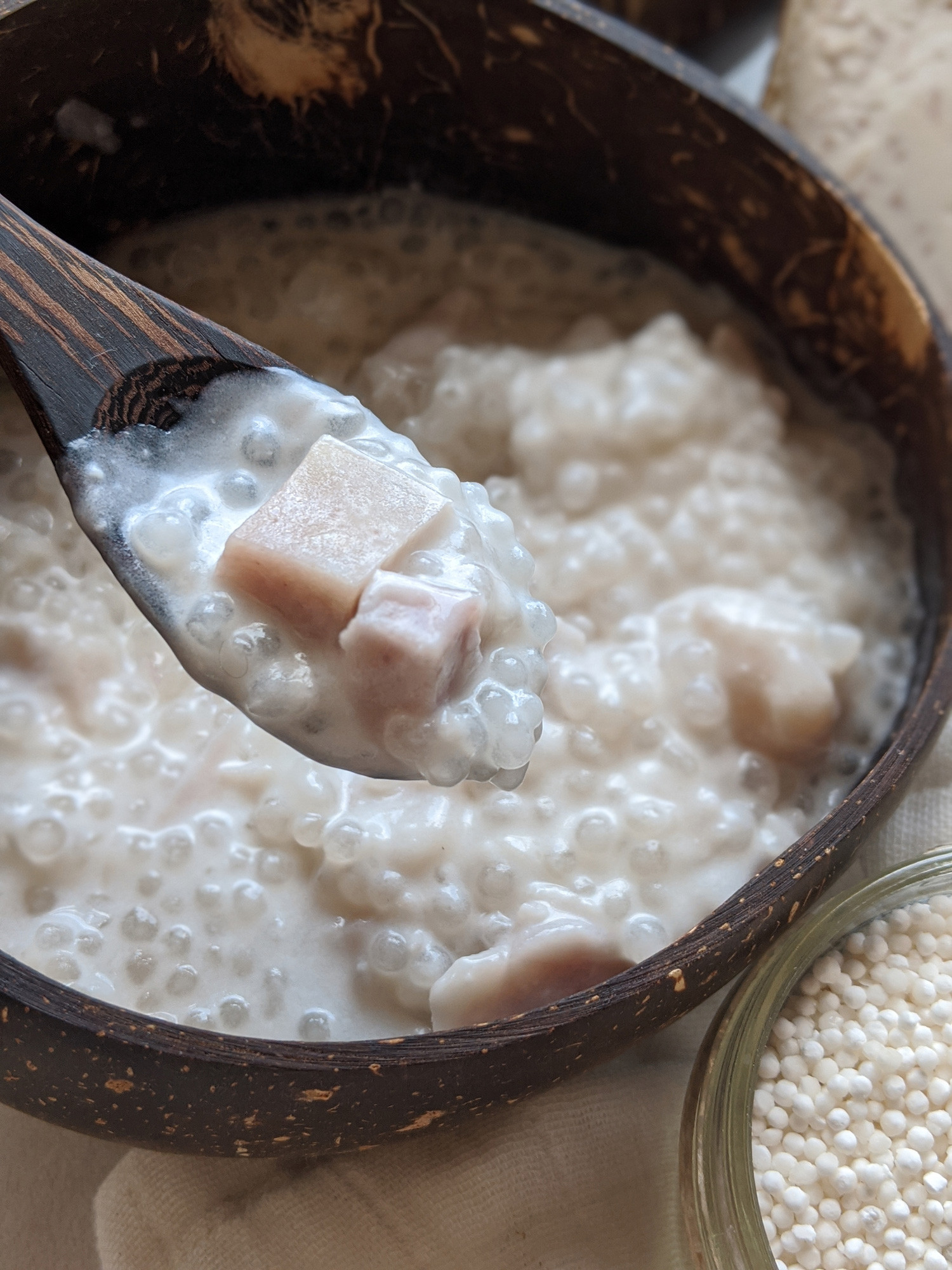 taro tapioca pudding