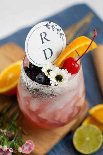 12 Custom Edible 2.5-inch DRINK Toppers | The Edible Design Co