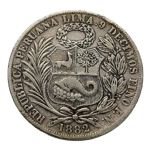 Un Sol de Perú de 1882, (República Peruana), plata 0.900, Condición ...