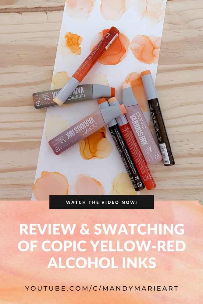 16 Opalescent Yellow-Red Copic Alcohol Ink Refill Swatches: