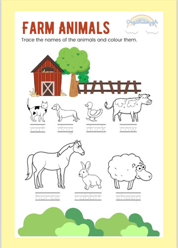 Free Printable Farm Worksheet | Organidough