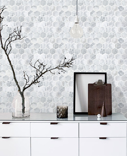 Carrara White Leaf Hex | Discount Tile Ware House | Queensland