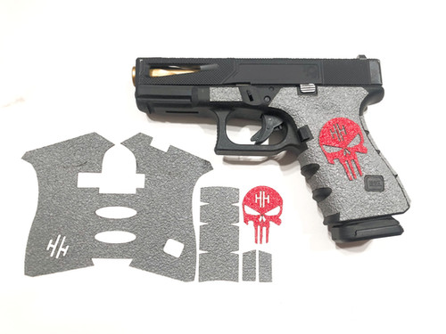 Gray Textured Rubber and Color Skull Gun Grip Kit | HANDLEITGRIPS
