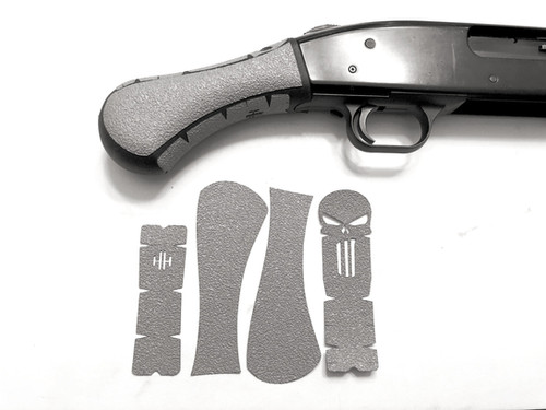 GRAY Shockwave Skull Textured Rubber Gun Grip Wrap Kit for 410 version ...