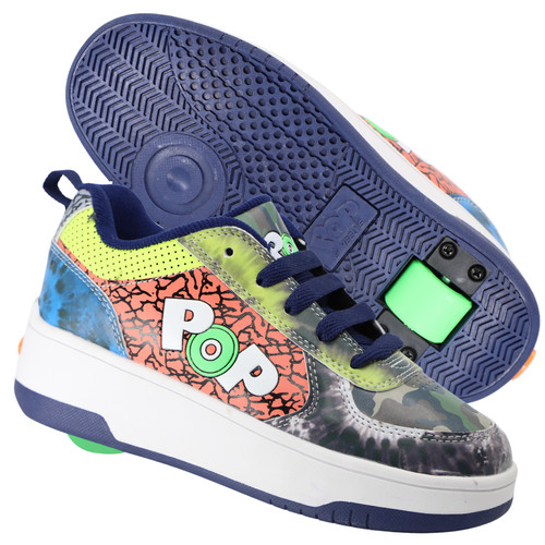 HEELYS STRIVE BOYS BLUE/ORANGE/YELLOW/CAMO SMOOTH PU | Heelysaustralia