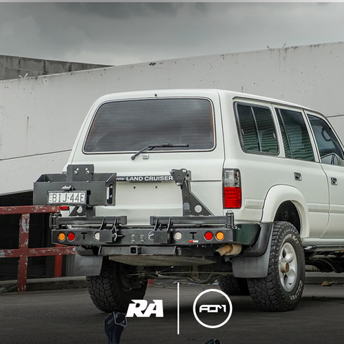 RockArmor Dual Wheel Carrier - Toyota Land Cruiser 80 Series | AOM ...