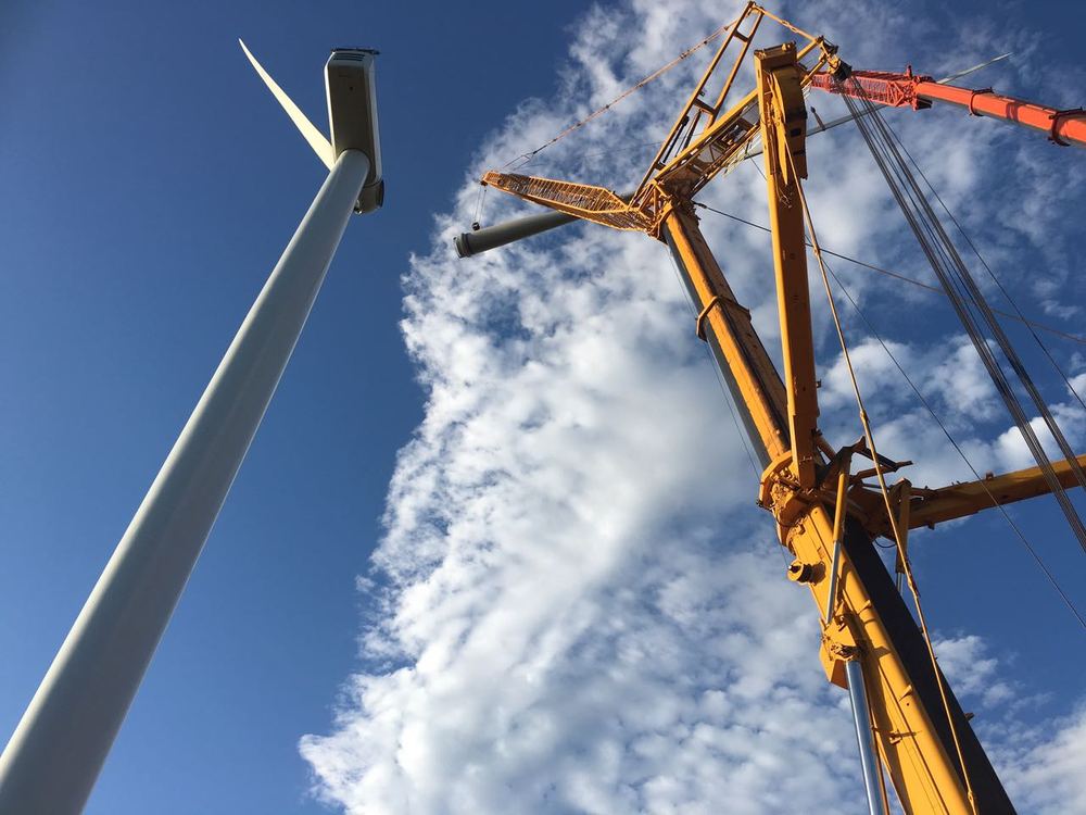 Wind Turbine assembled with CC Crane Hire
