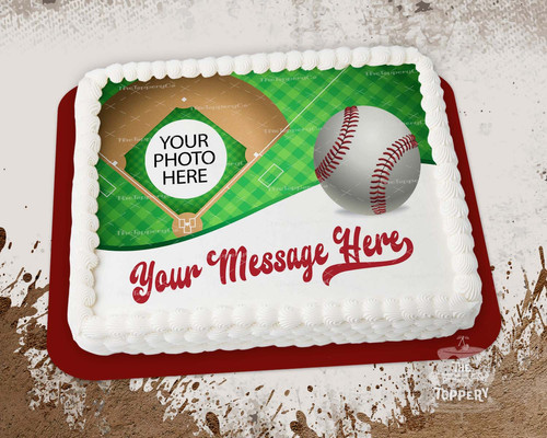 Baseball Rectangle Cake Topper | The Toppery
