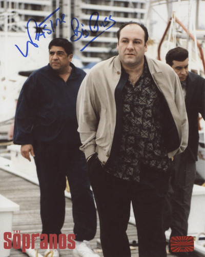Vincent Pastore The Sopranos signed 8x10 Walking to Boat | Sopranos