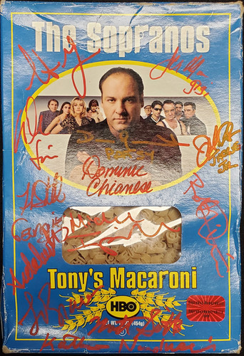 MULTI SIGNED (13) The Sopranos signed Tony's Macaroni | Sopranos