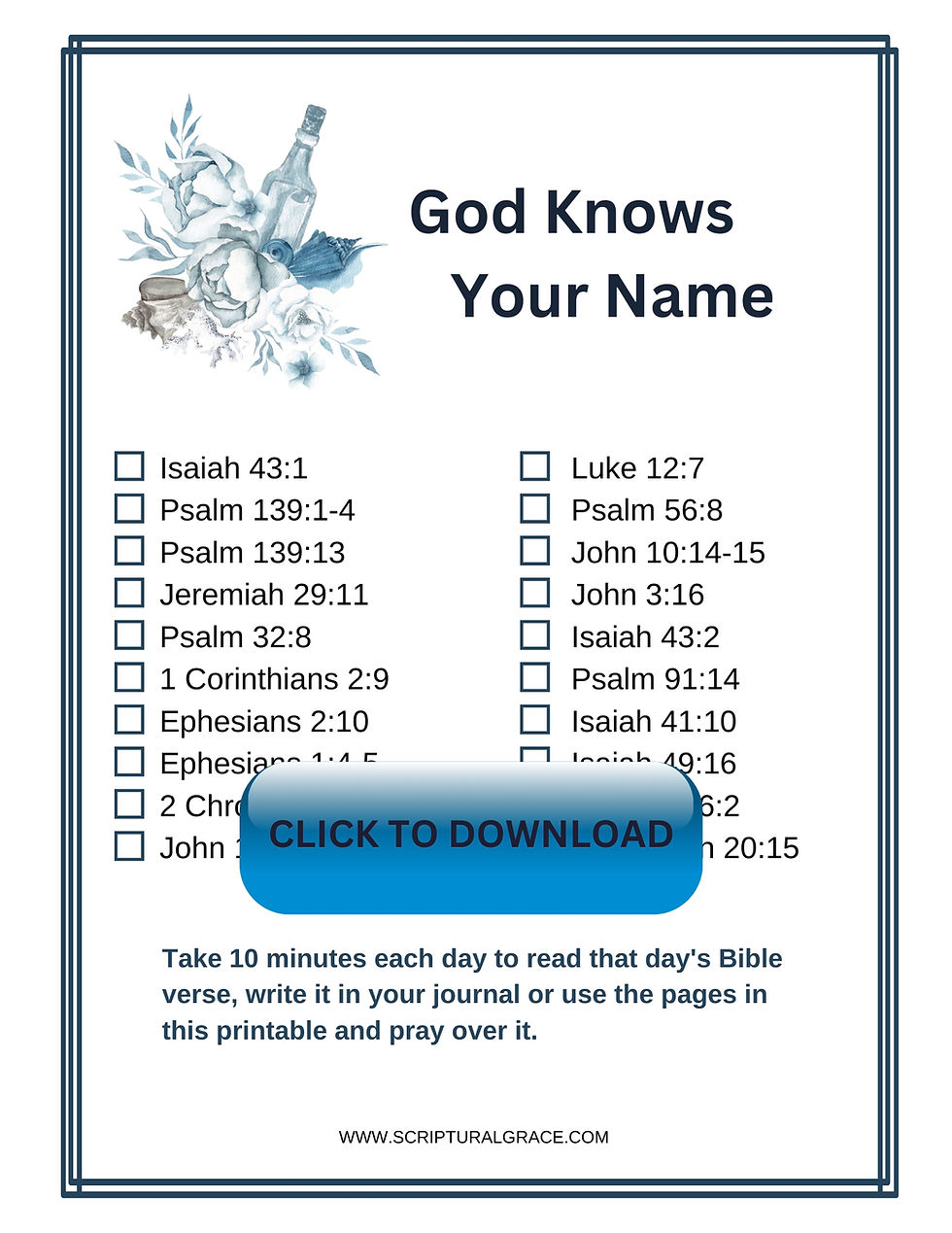 God Knows Your Name And He Counts Every Hair On Your Head.