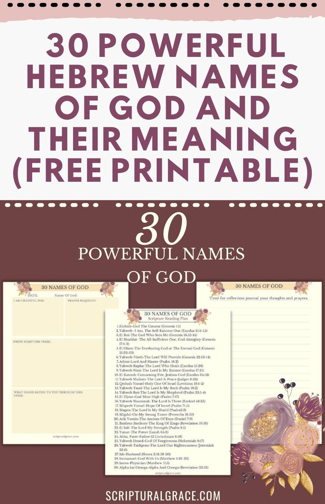 30 Powerful Hebrew Names Of God And Their Meaning (Free Printable)