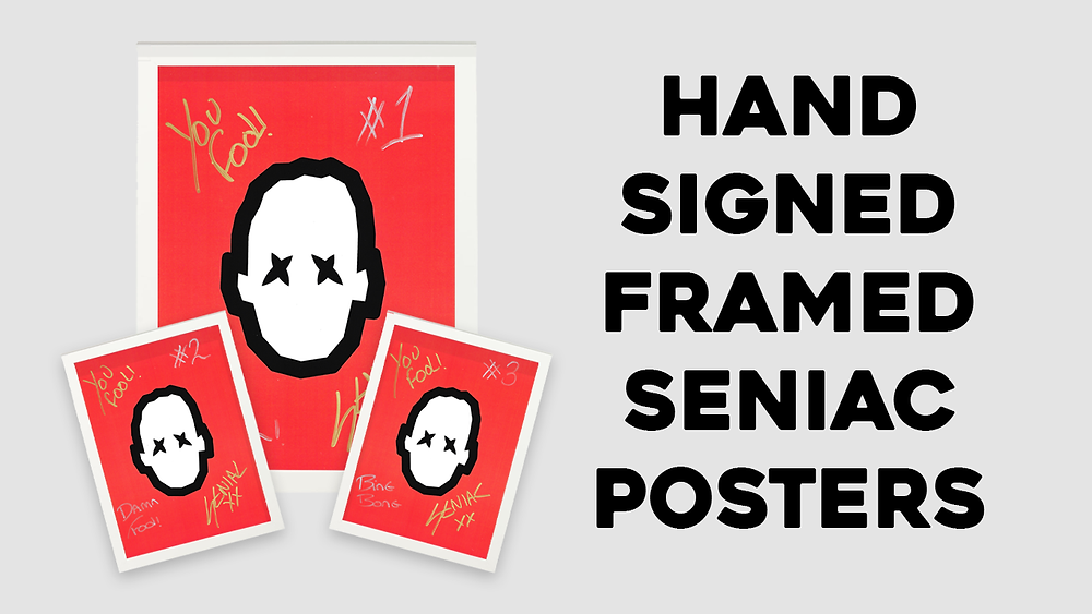 Hand Signed Framed Seniac Posters