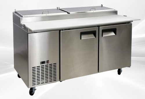 171-0225 71" 2 Door Self Contained Pizza Prep Table Cooler | GES