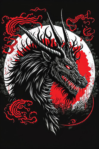 Japanese Demon Dragon | Kuso Prints