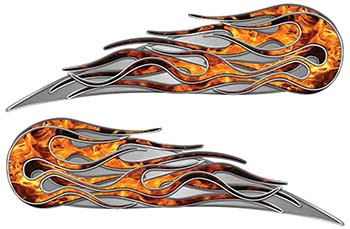 Twin Flame Custom Motorcycle Tank Decals - Infreno Collection | Backwoods