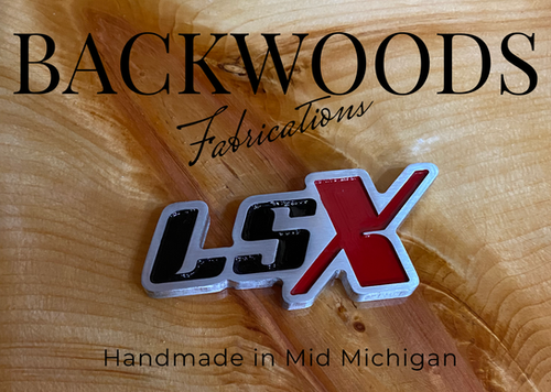 GM LS X Badge T-6061 Billet Aluminum Emblem | Backwoods