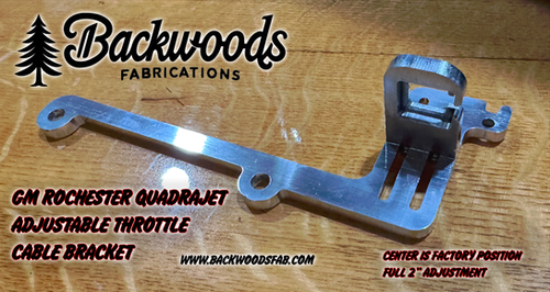 GM Quadrajet Adjustable Throttle Cable Bracket 6061-T6 Aluminum | Backwoods