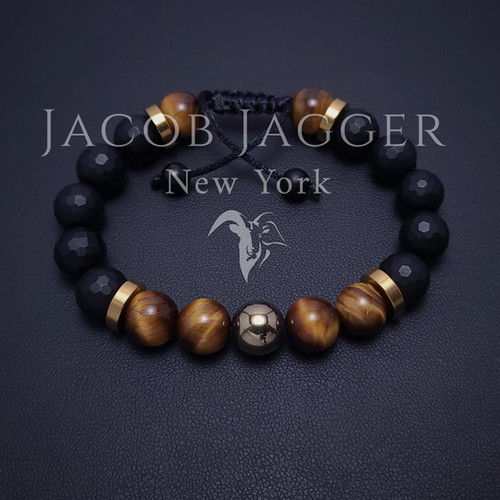 Matte Black Onyx & Tigers Eye Luxury Style Bracelet for Men / Women ...