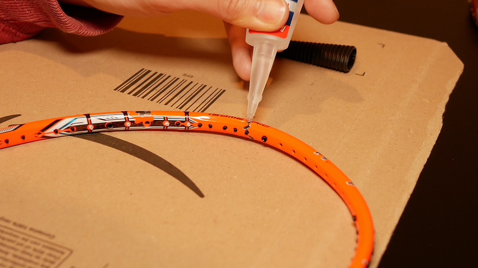 How to repair a broken badminton racket...using Superglue