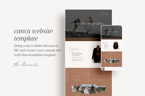 CANVA WEBSITE TEMPLATE - The Dreamer | Tiny Pine Creative